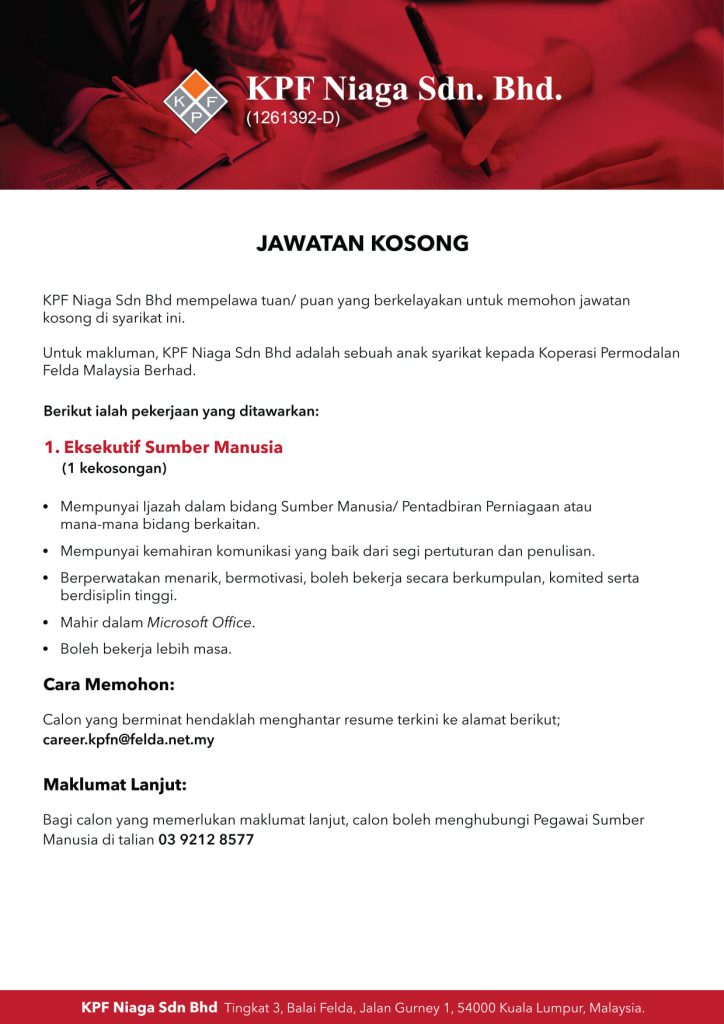 Careers – KPF Niaga Sdn Bhd